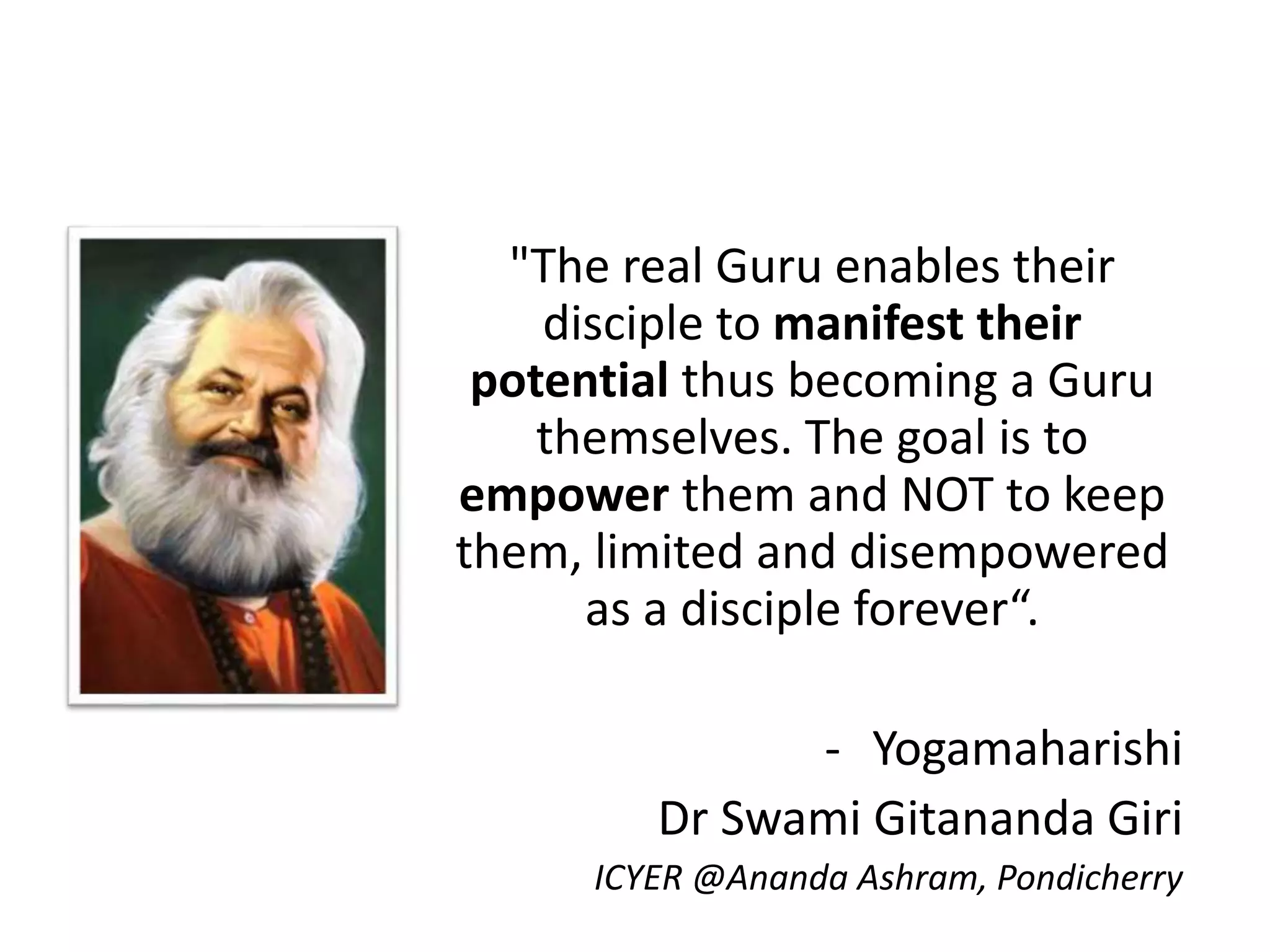Importance of a living Guru-Sishya Parampara | PPT