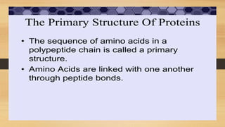 Proteins introduction and its structure. | PPTX