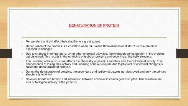 Proteins introduction and its structure. | PPT