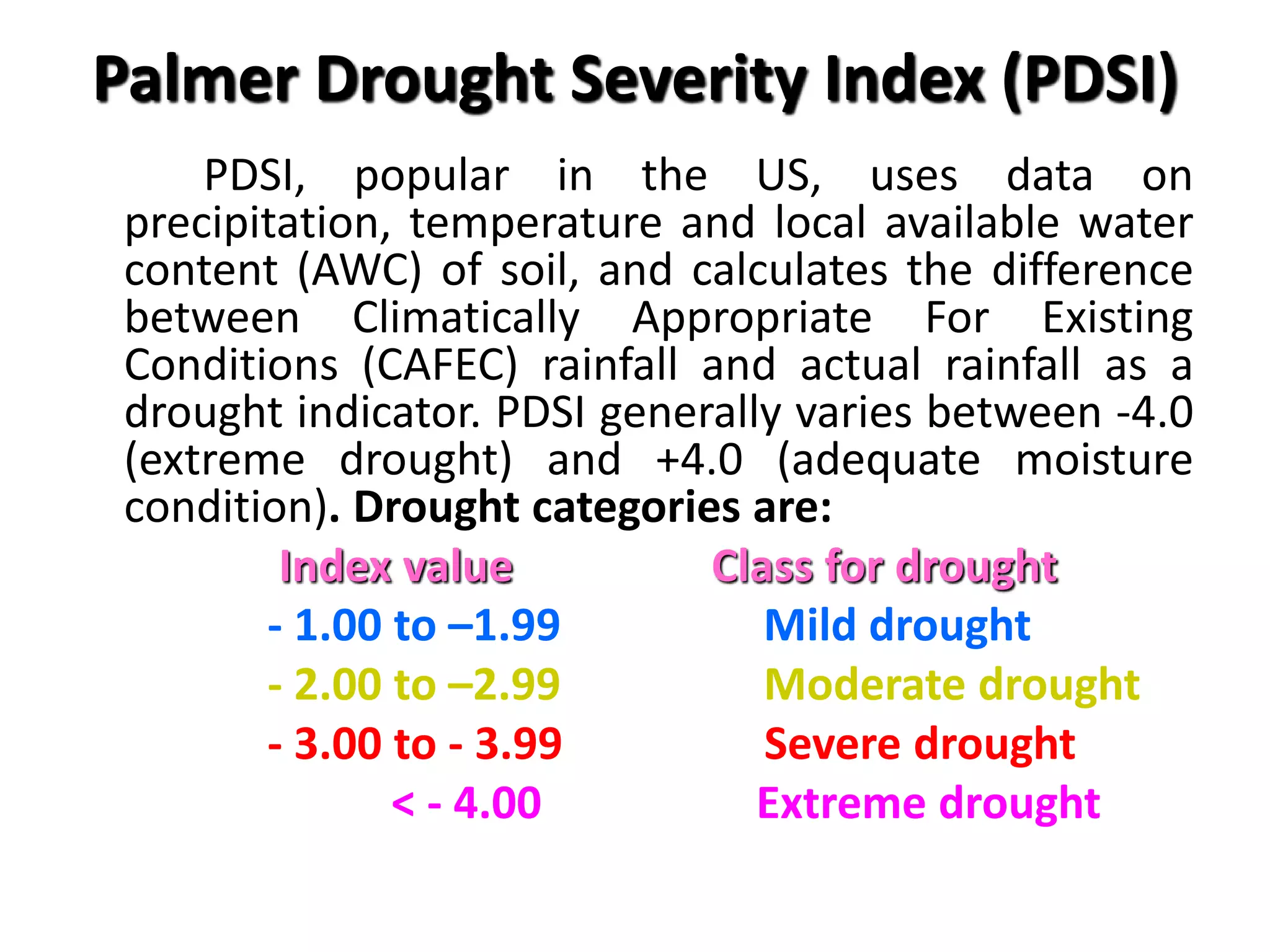 Drought indices | PPTX