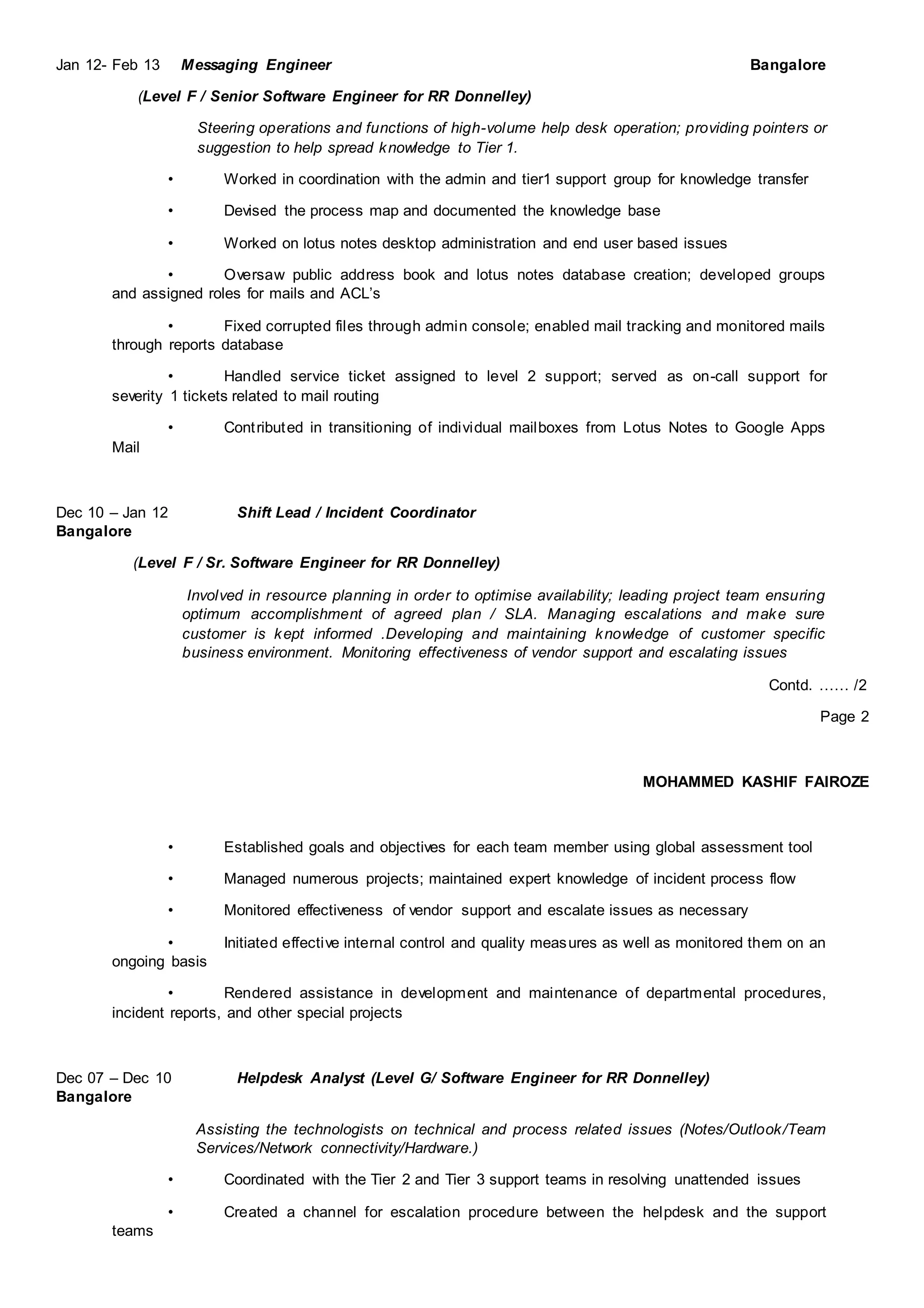 Kashif sm resume | DOCX