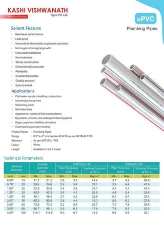 Kashivishwanath pipes brochure | PPTX