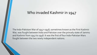 Kashmir after 1947 | PPTX