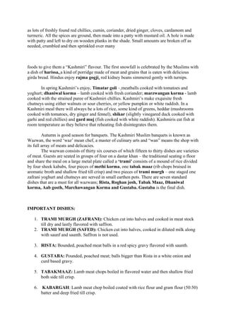 Kashmiri cuisine | DOC | Islam | Religion & Spirituality