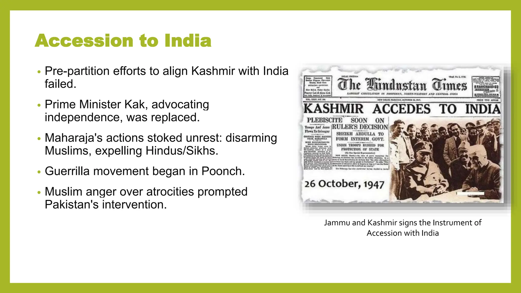 History and Evolution of Kashmir issues.pptx | Sikhism | Religion ...