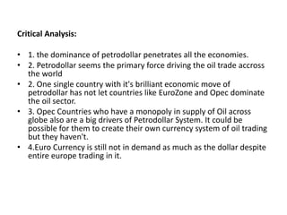 Petro dollar System | PPTX