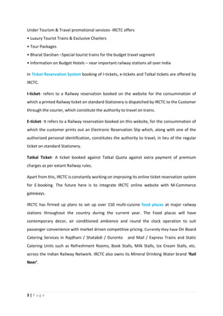 IRCTC | Services Mix | PDF