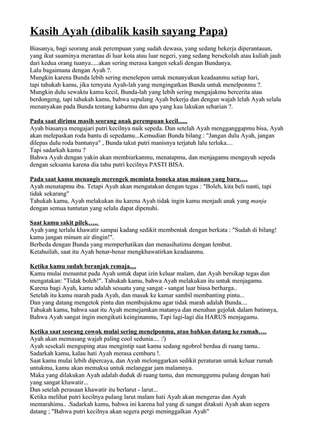 Kasih Sayang Ayah Pdf