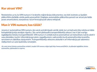 Kas ir VIN numurs? AutoDNA.lv