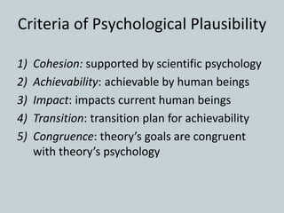 Psychological Plausibility and Ethical Theories | PPTX