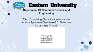 Optimizing Classification Models for Autism Spectrum Disorder(ASD ...