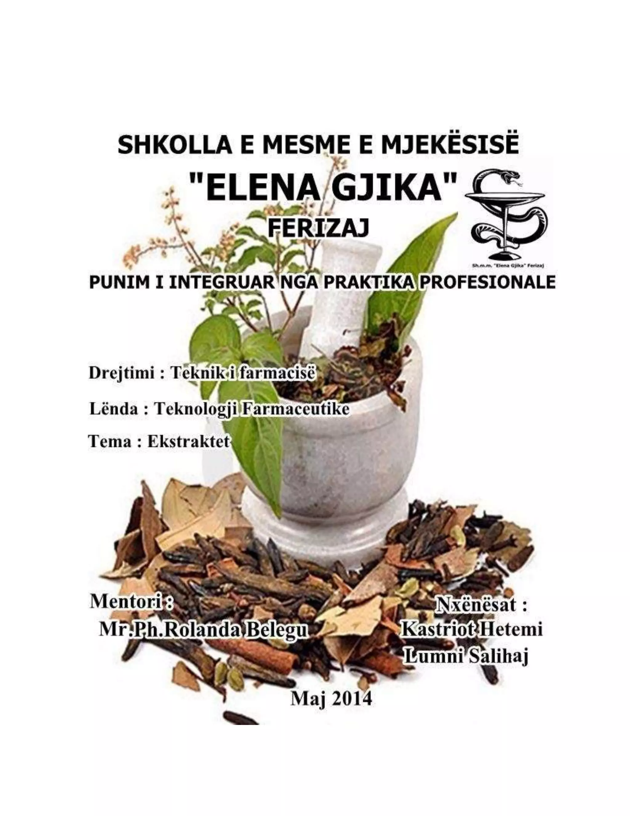 Temë diplome " Ekstraktet " | DOCX