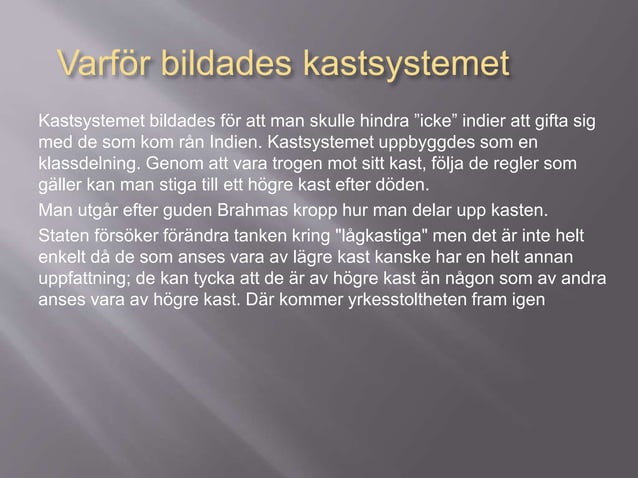 Elevarbete i åk 7.Kastsystemet natalie | PPTX | Hinduism | Religion ...