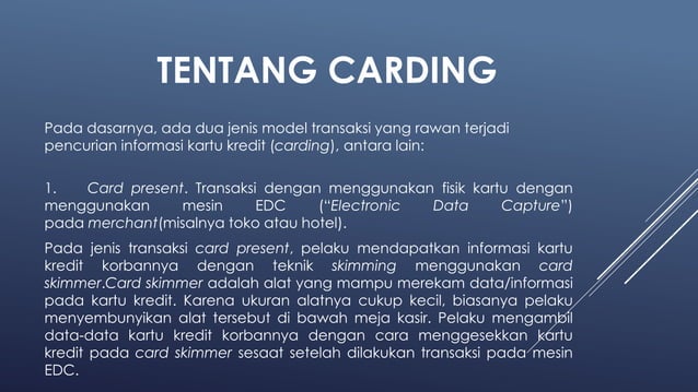 cyber crime tentang carding | PPTX