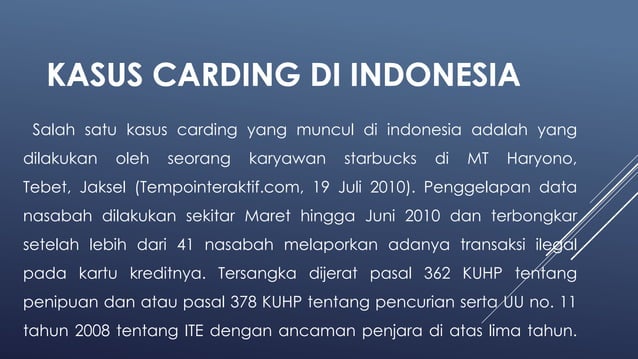 cyber crime tentang carding | PPTX