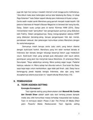Kasus Manohara Dalam Teori Agenda Setting | PDF