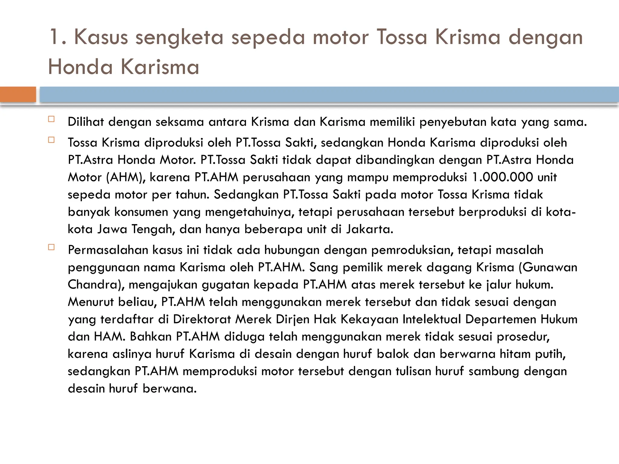 Kasus Merek yang Terjadi di Indonesia saat ini | PPTX