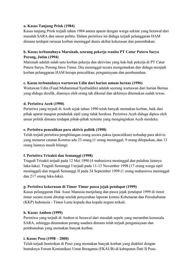 Kasus pelanggaran ham | DOCX