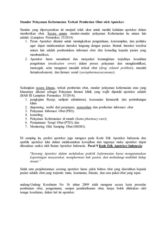 Kasus pelanggaran kode etik apoteker di apotek | DOCX
