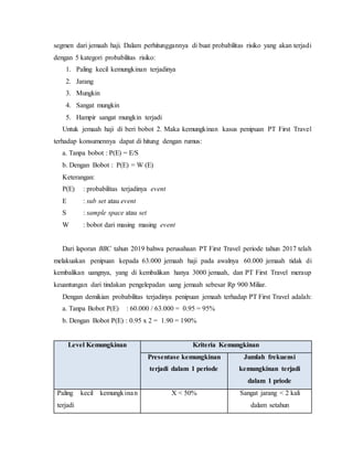 Laporan Kajian Konseptual Risiko Kasus PT. First Travel | PDF
