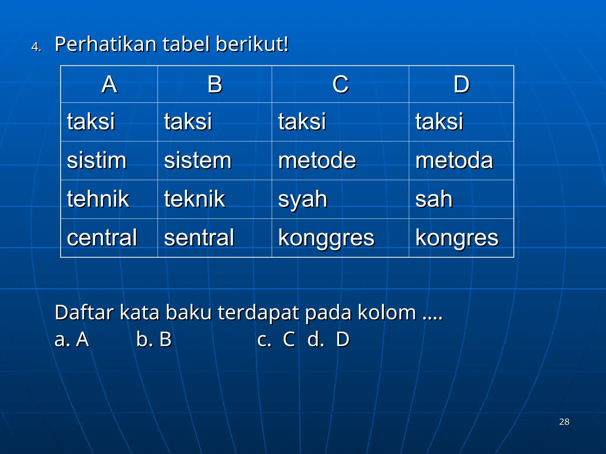 Contoh Kata baku dan kata unsur serapan.ppt