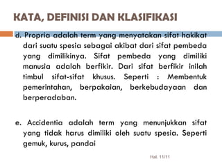 Kata Definisi Dan Klasifikasi | PPT