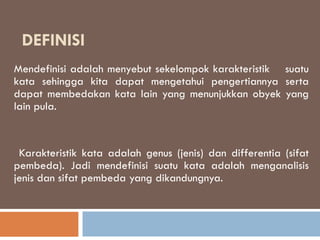 Kata Definisi Dan Klasifikasi | PPT