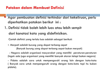 Kata Definisi Dan Klasifikasi | PPT