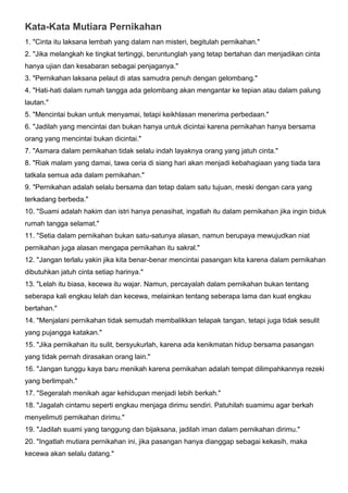 Kata-kata Mutiara Pernikahan untuk mendapat kebahagian | PDF