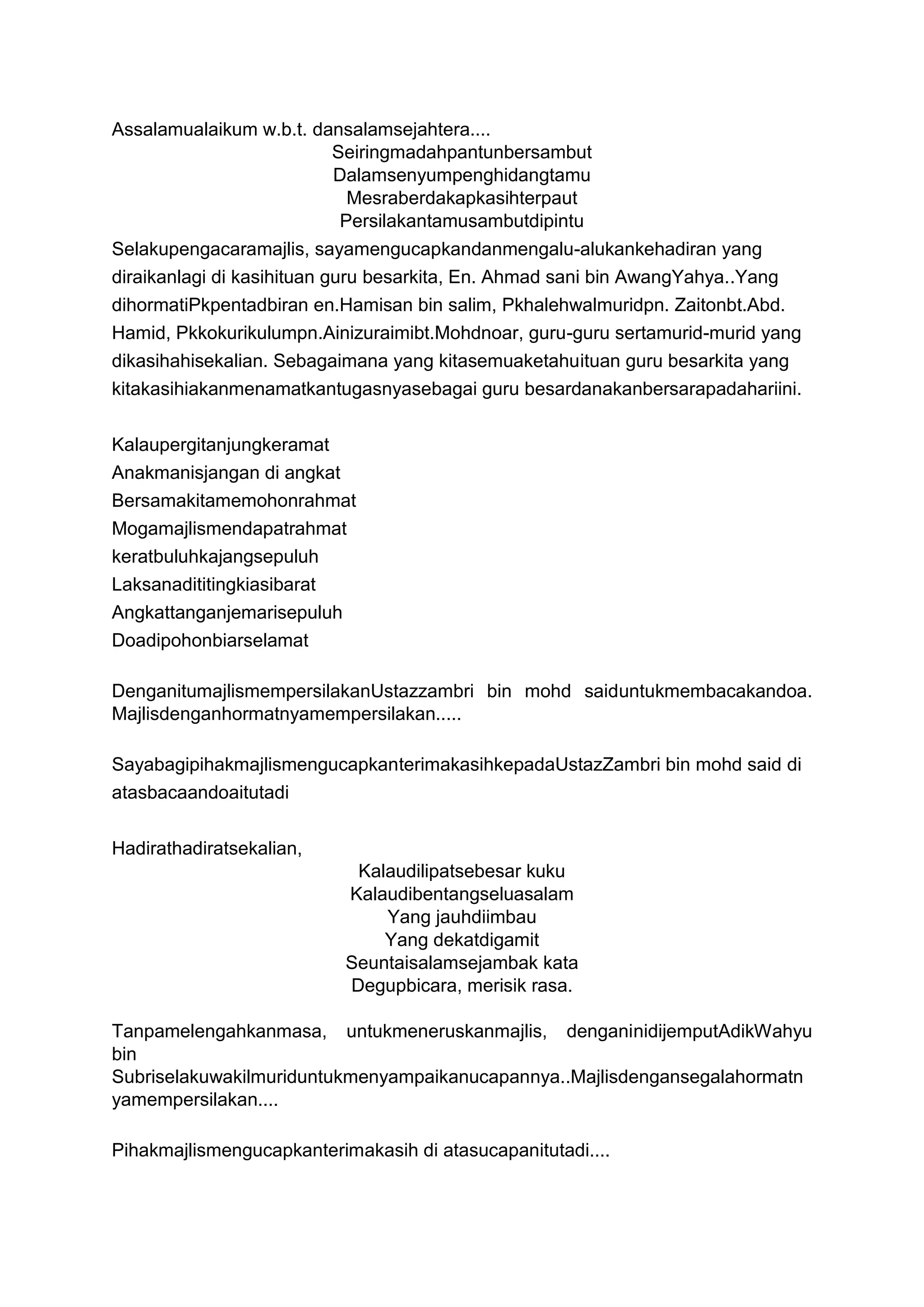 Kata alu aluan | DOCX