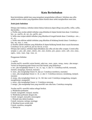 Kata berimbuhan (materi kls 7 smes 1) | DOCX
