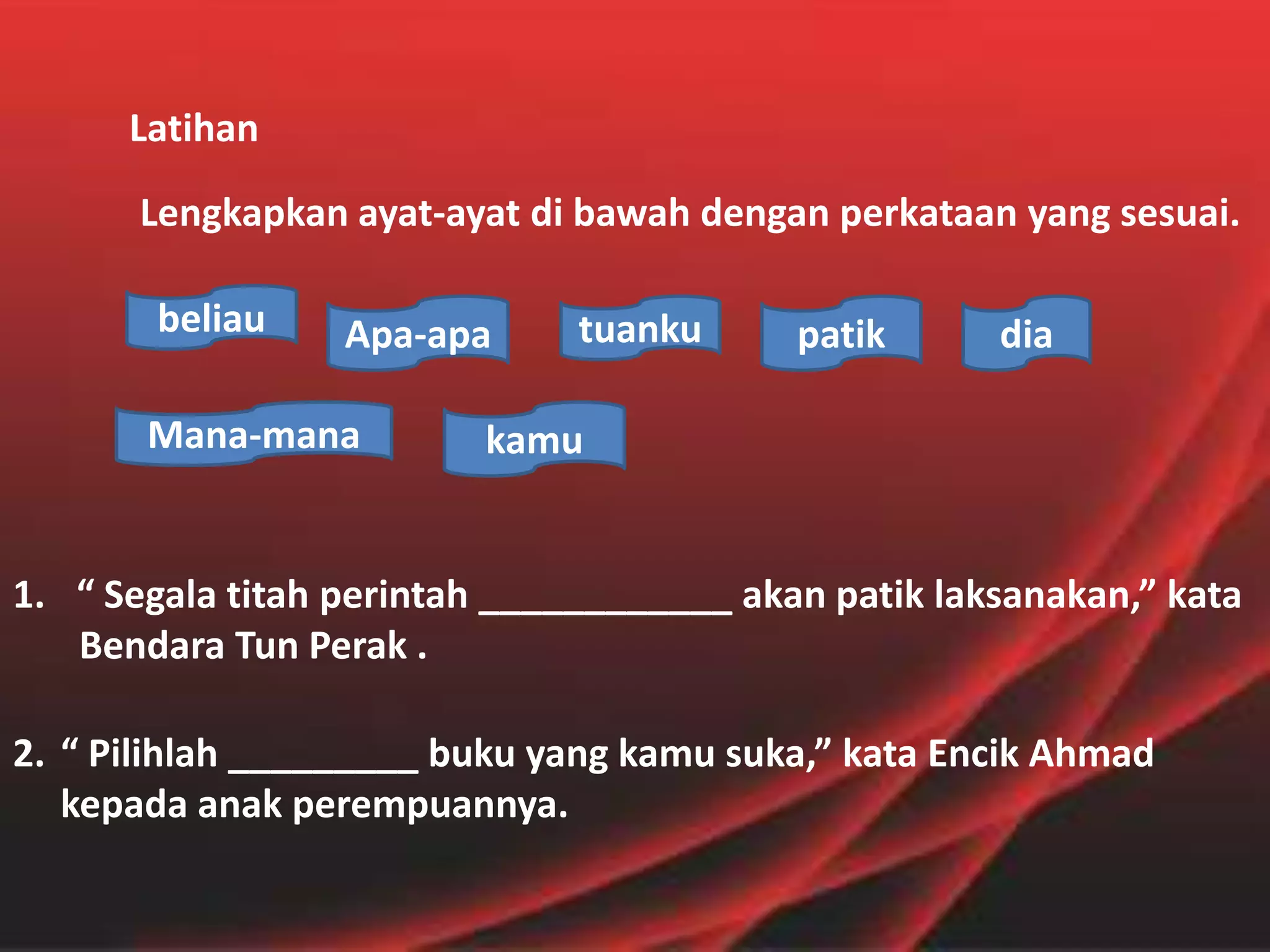 Kata ganti nama nota blog | PPTX
