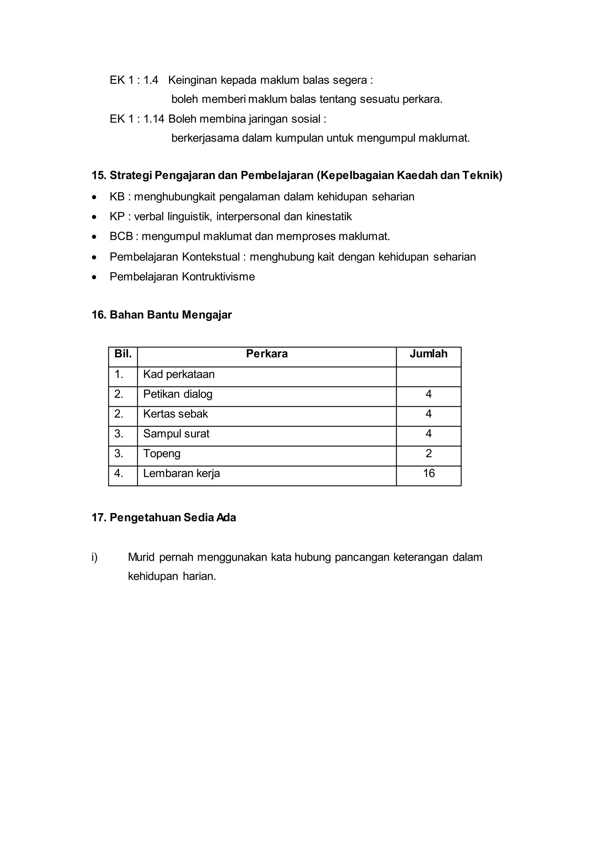 Kata Hubung Pancangan Keterangan - Cikgu TKniezah | DOCX