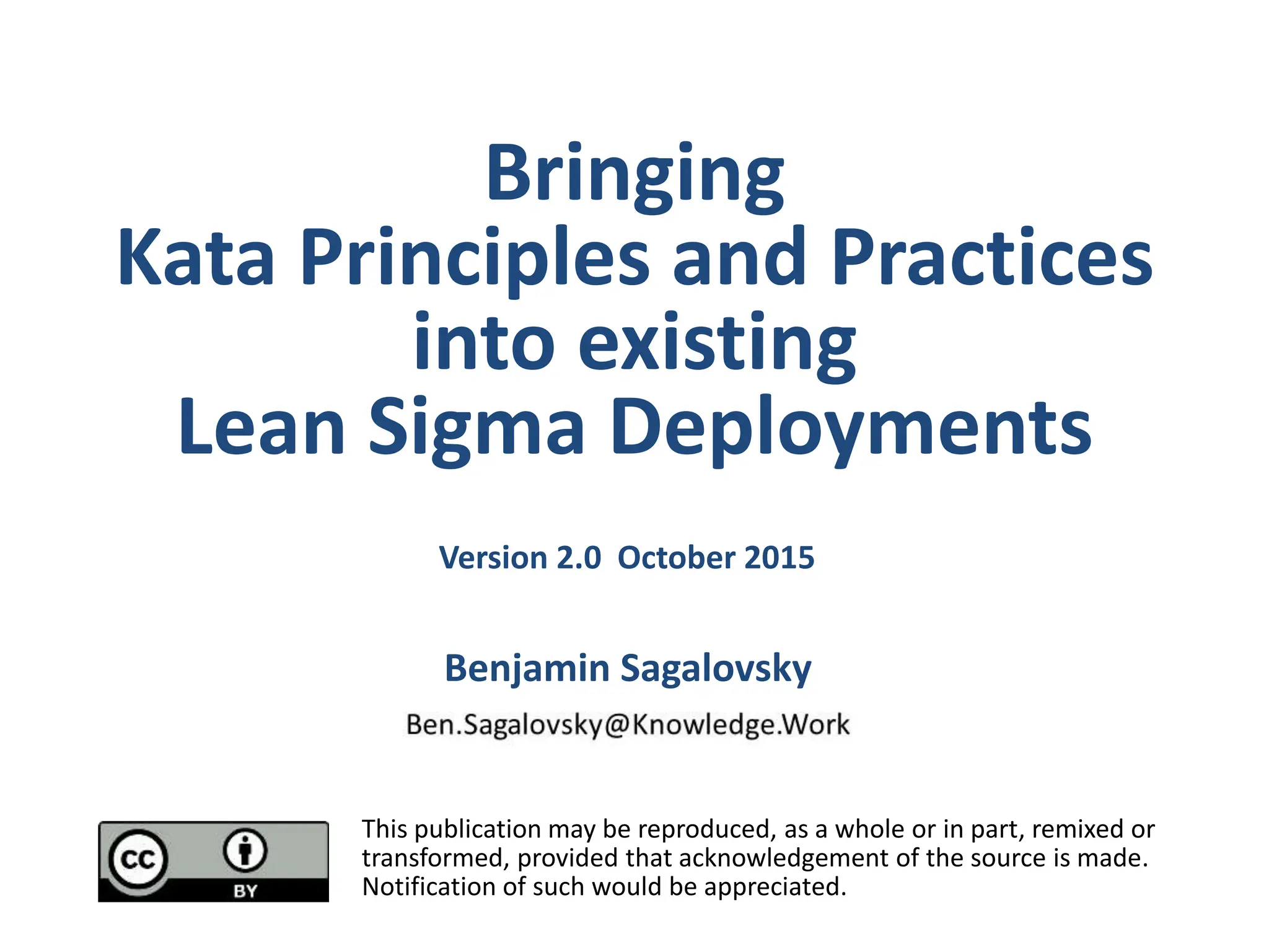 Leveraging the Toyota Kata to re-energize your Lean Sigma initiative | PDF