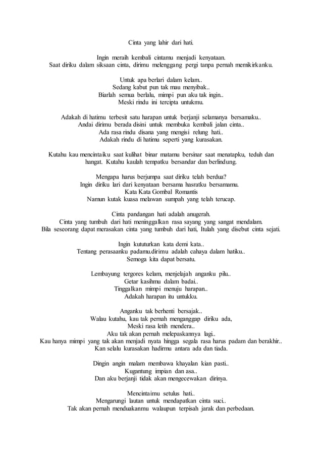 Kata kata gombal | DOCX