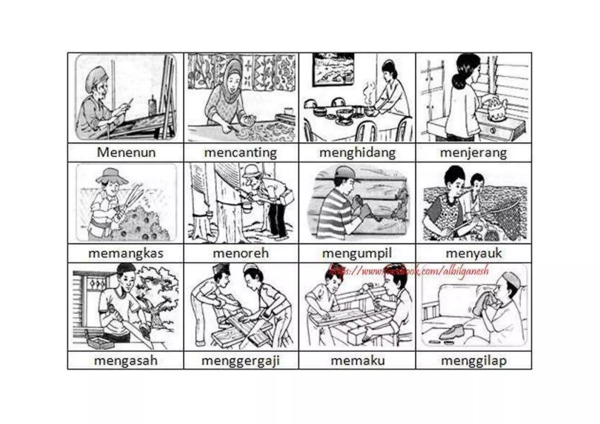 Kata kerja dengan gambar | DOCX