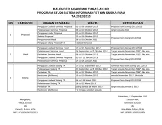 Kalender KP TA - SI 2012/2013 | PDF