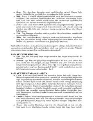 Kata kunci java | PDF