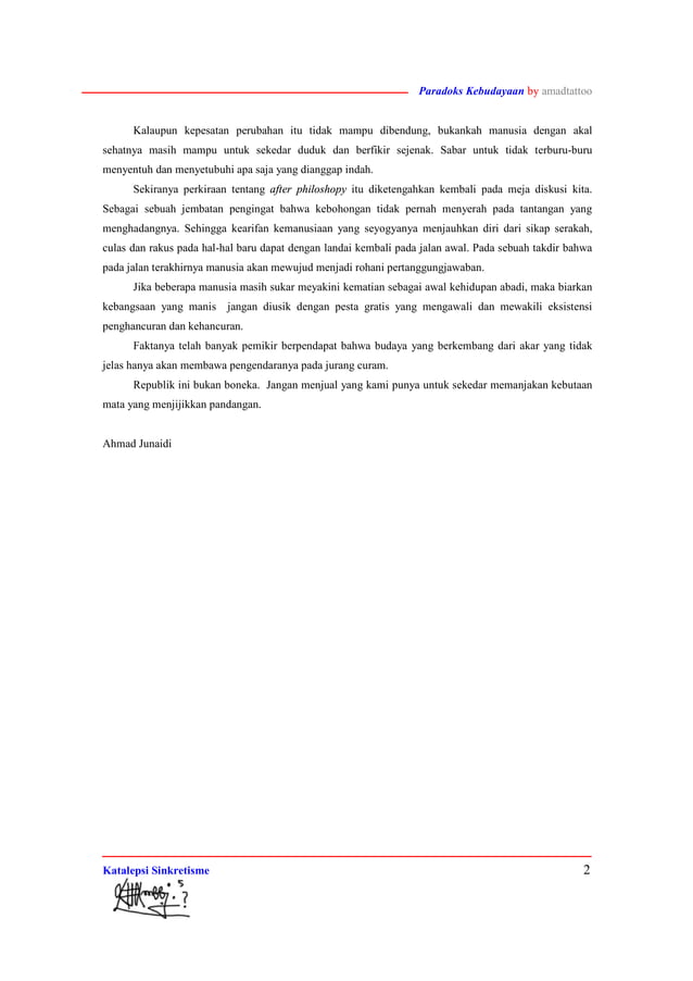 Katalepsi sinkretisme | PDF