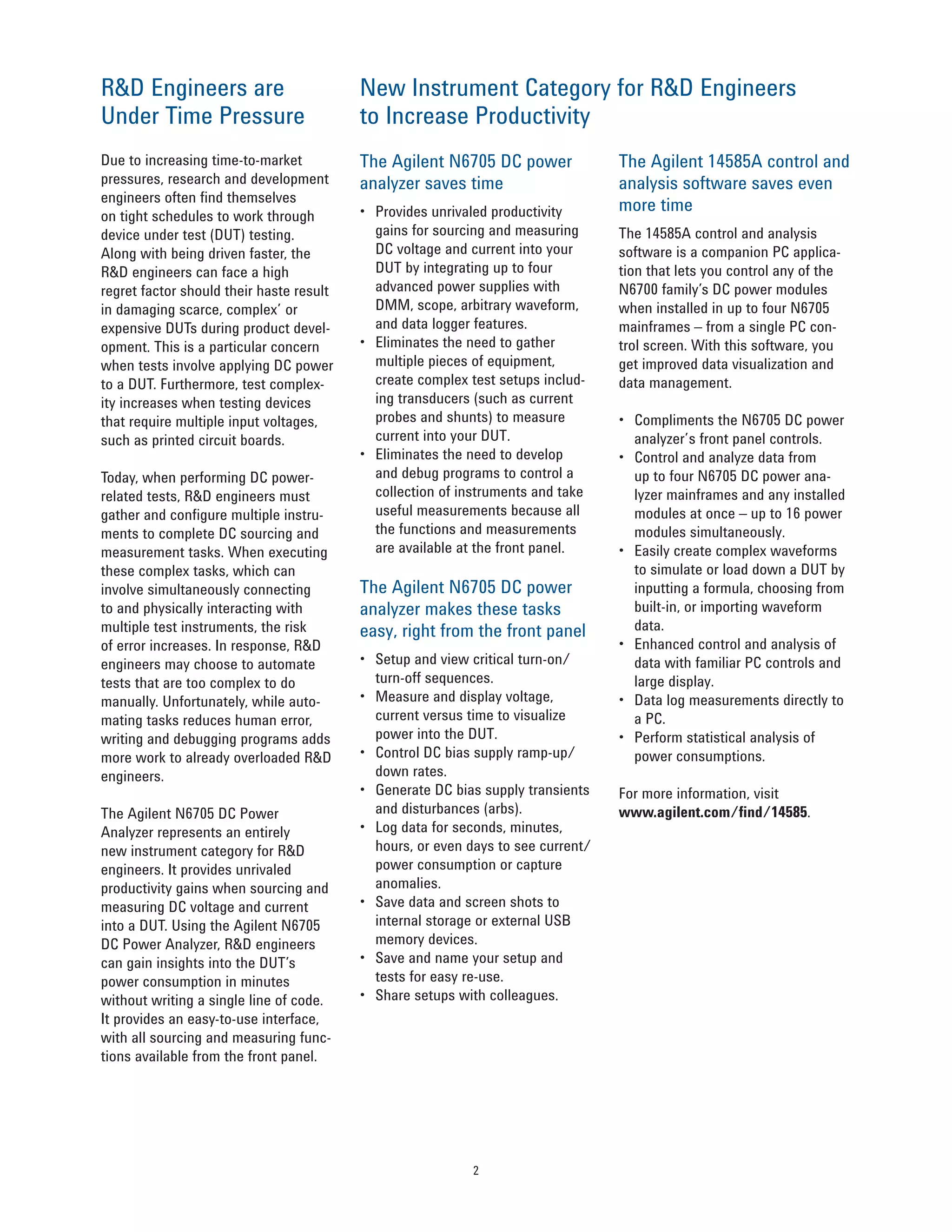 Katalog agilent-dc-power-analyzer-n6705 b-tridinamika | PDF