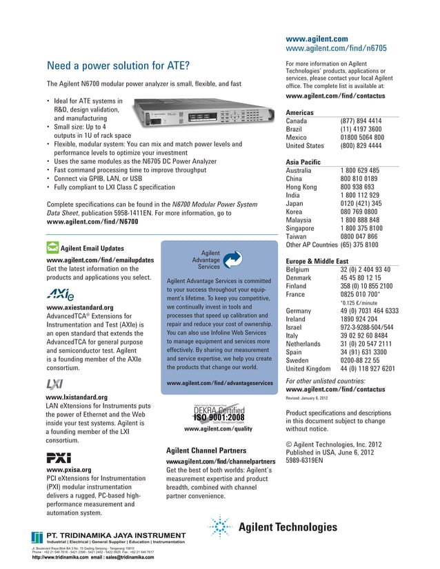 Katalog agilent-dc-power-analyzer-n6705 b-tridinamika | PDF