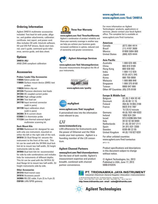Katalog agilent-digital-multimeter-34401 a-tangerang | PDF