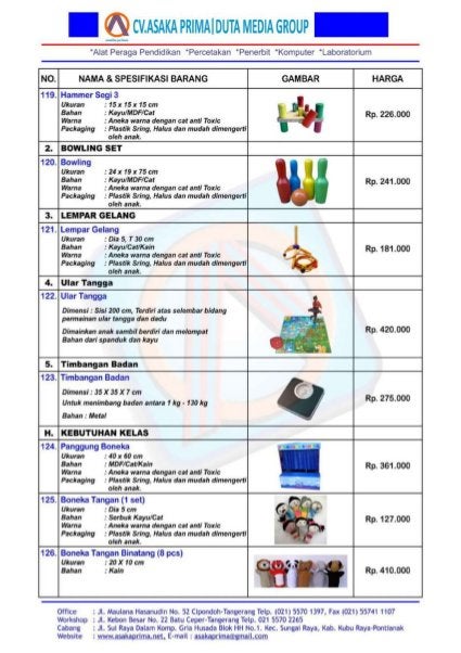ALAT PERAGA EDUKATIF PAUD APE DALAM DAN LUAR APE PAUD 2022 -2023 | PDF