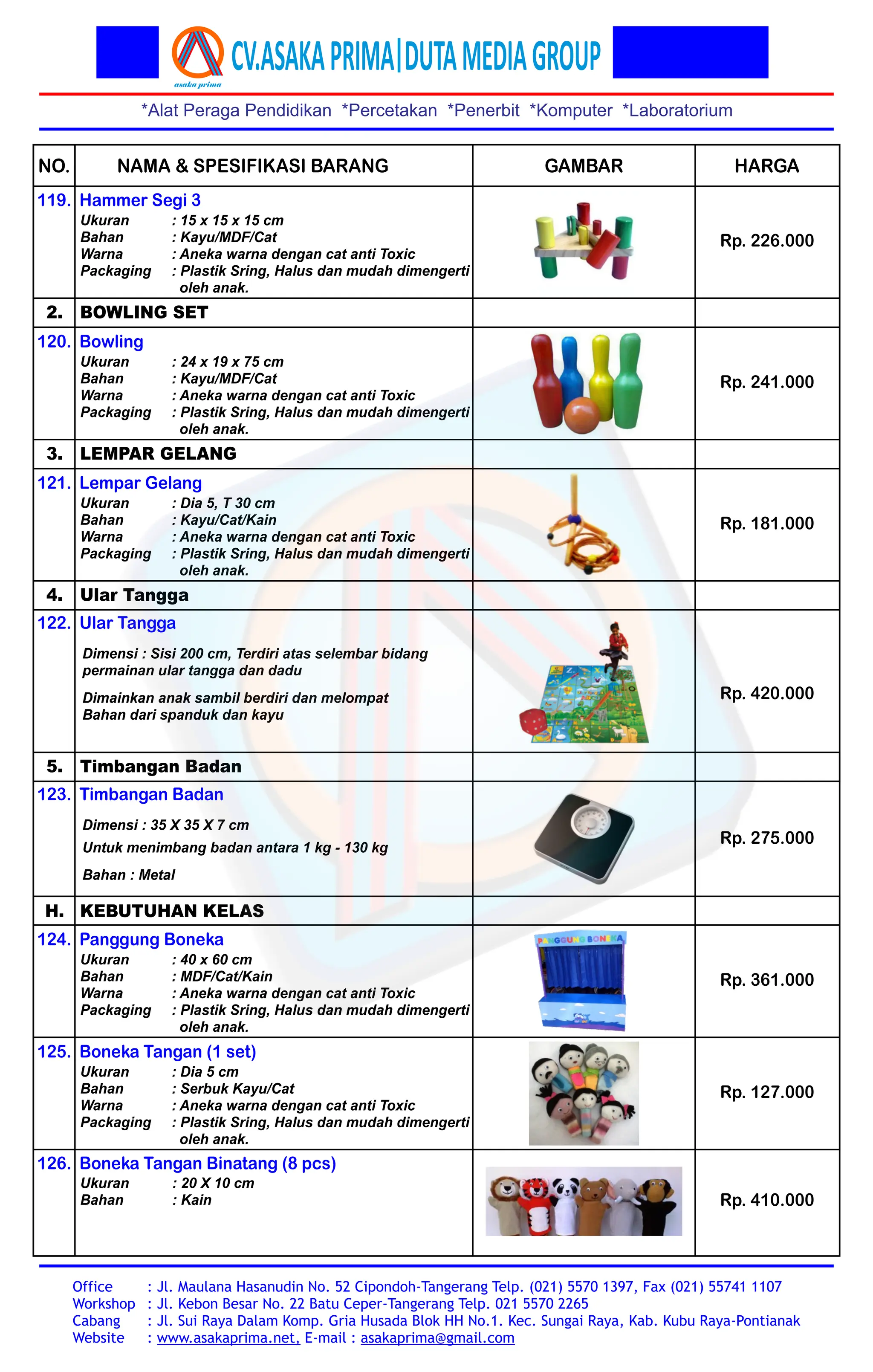 Produk Alat Permainan Edukatif (APE) Anak Usia Dini 2024 | PDF