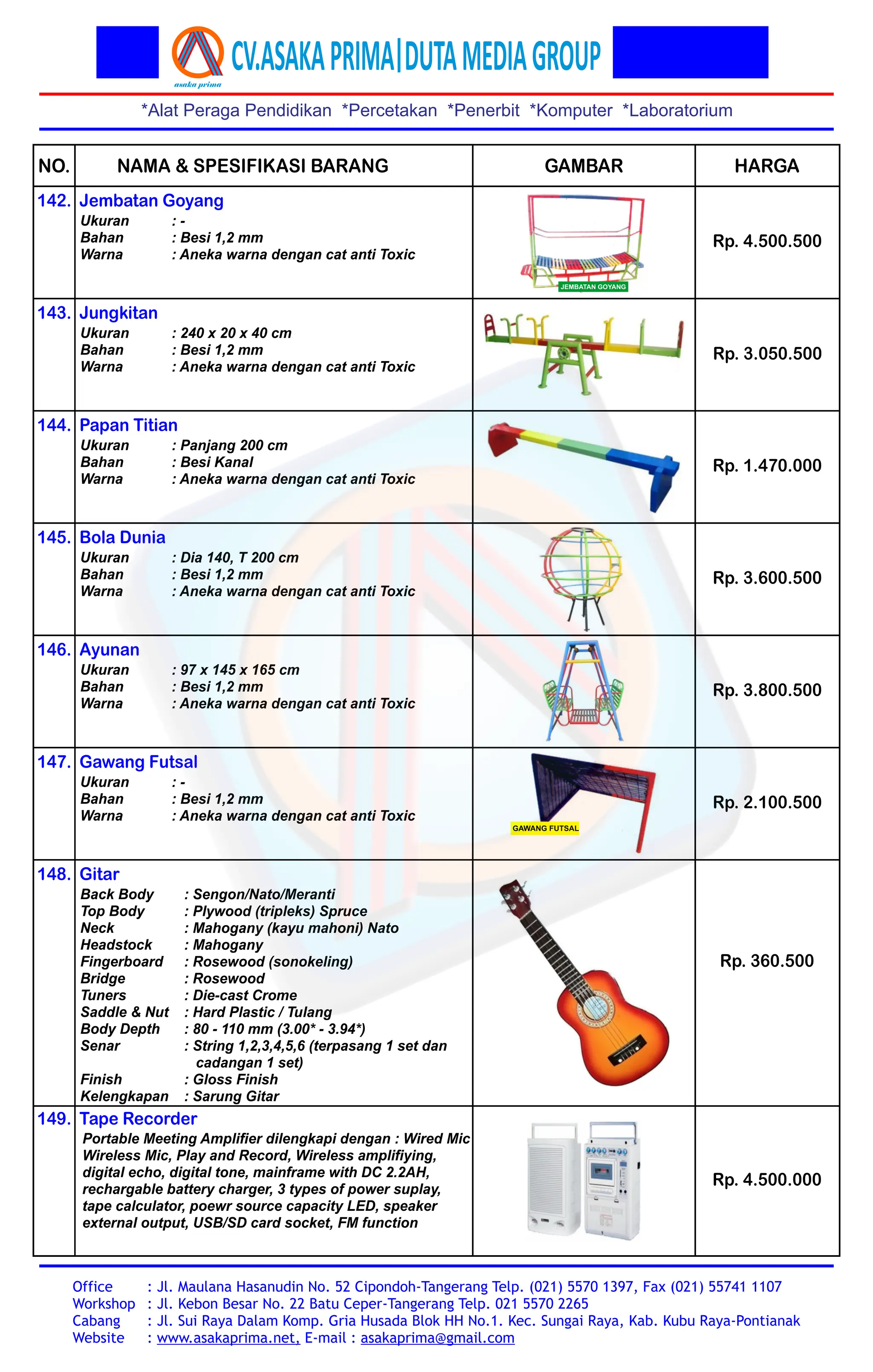 Produk Alat Permainan Edukatif (APE) Anak Usia Dini 2024 | PDF