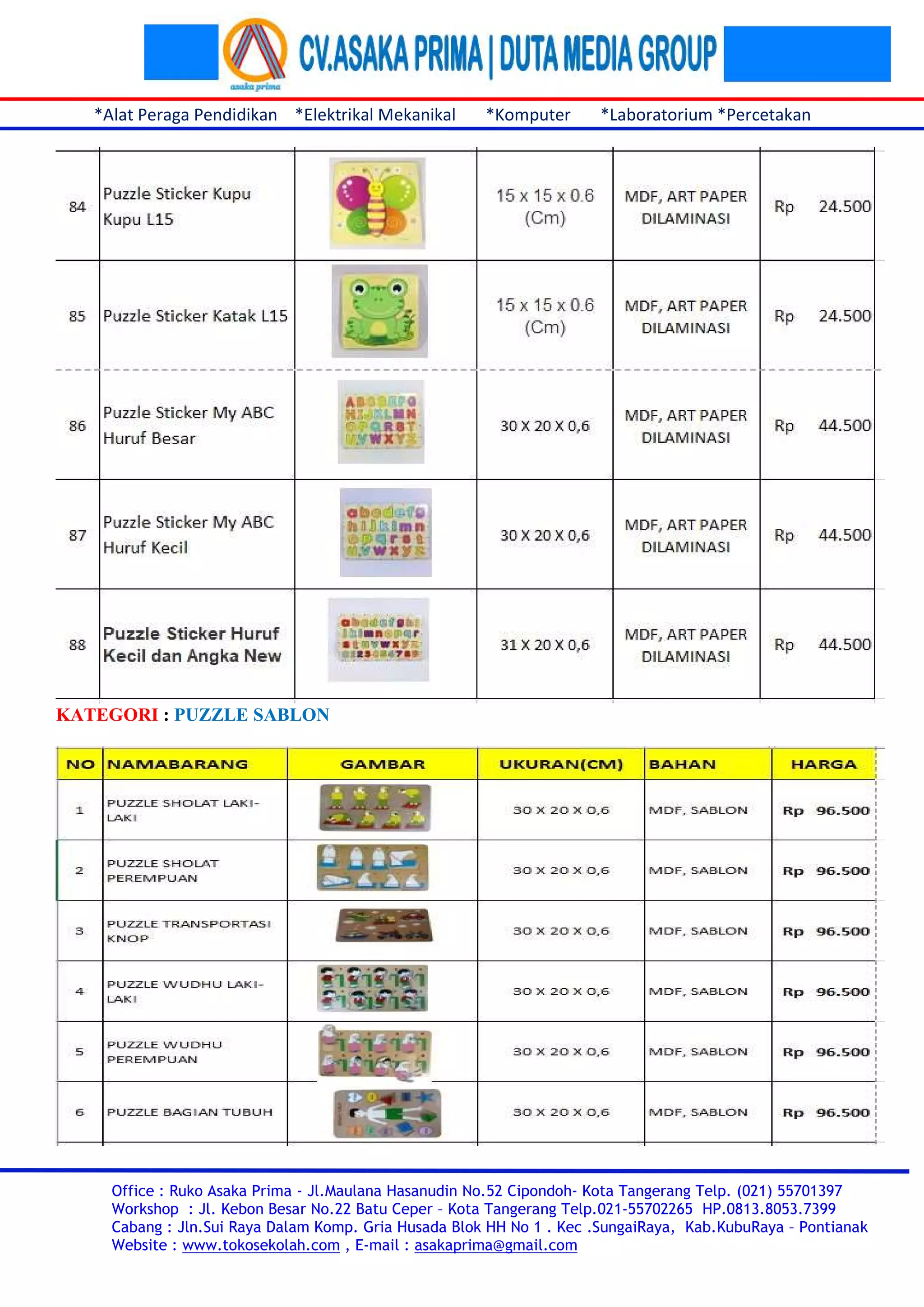 Alat permainan edukatif Alat Peraga Edukatif APE 2024 | PDF