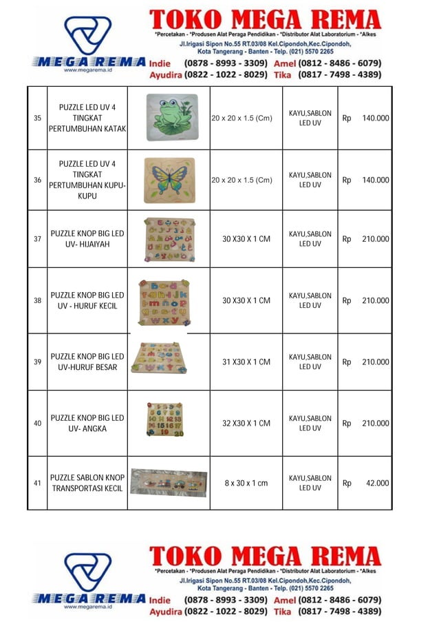 Katalog APE PAUD TK Mega Rema 2021 - mainan edukatif bop paud 2021 | PDF