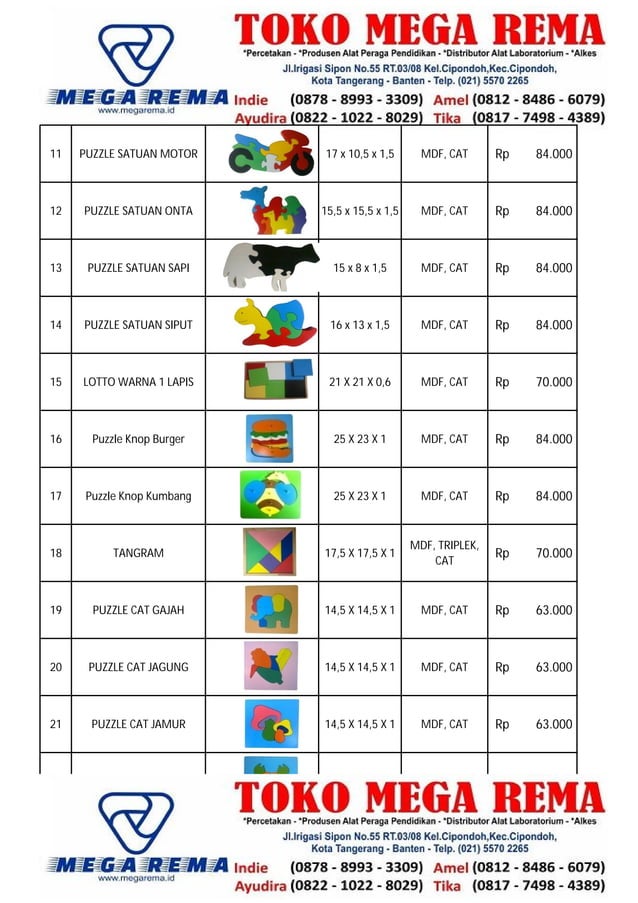 Katalog APE PAUD TK Mega Rema 2021 - mainan edukatif bop paud 2021 | PDF