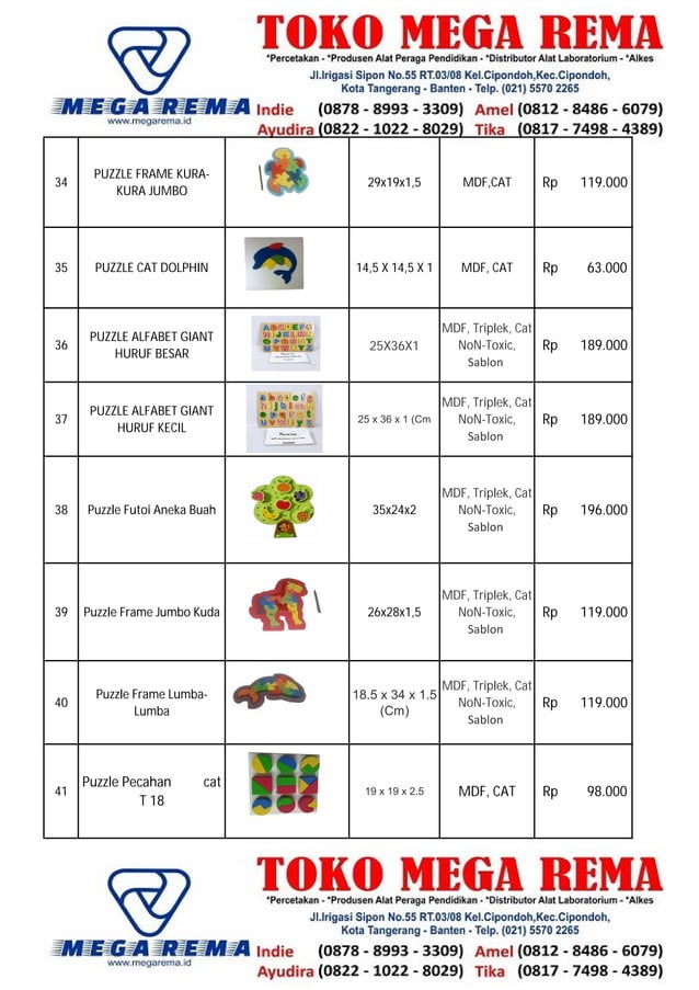 Katalog APE PAUD TK Mega Rema 2021 - mainan edukatif bop paud 2021 | PDF