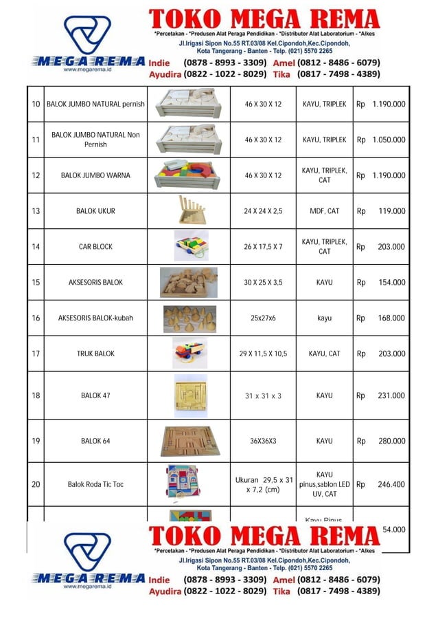 Katalog APE PAUD TK Mega Rema 2021 - mainan edukatif bop paud 2021 | PDF